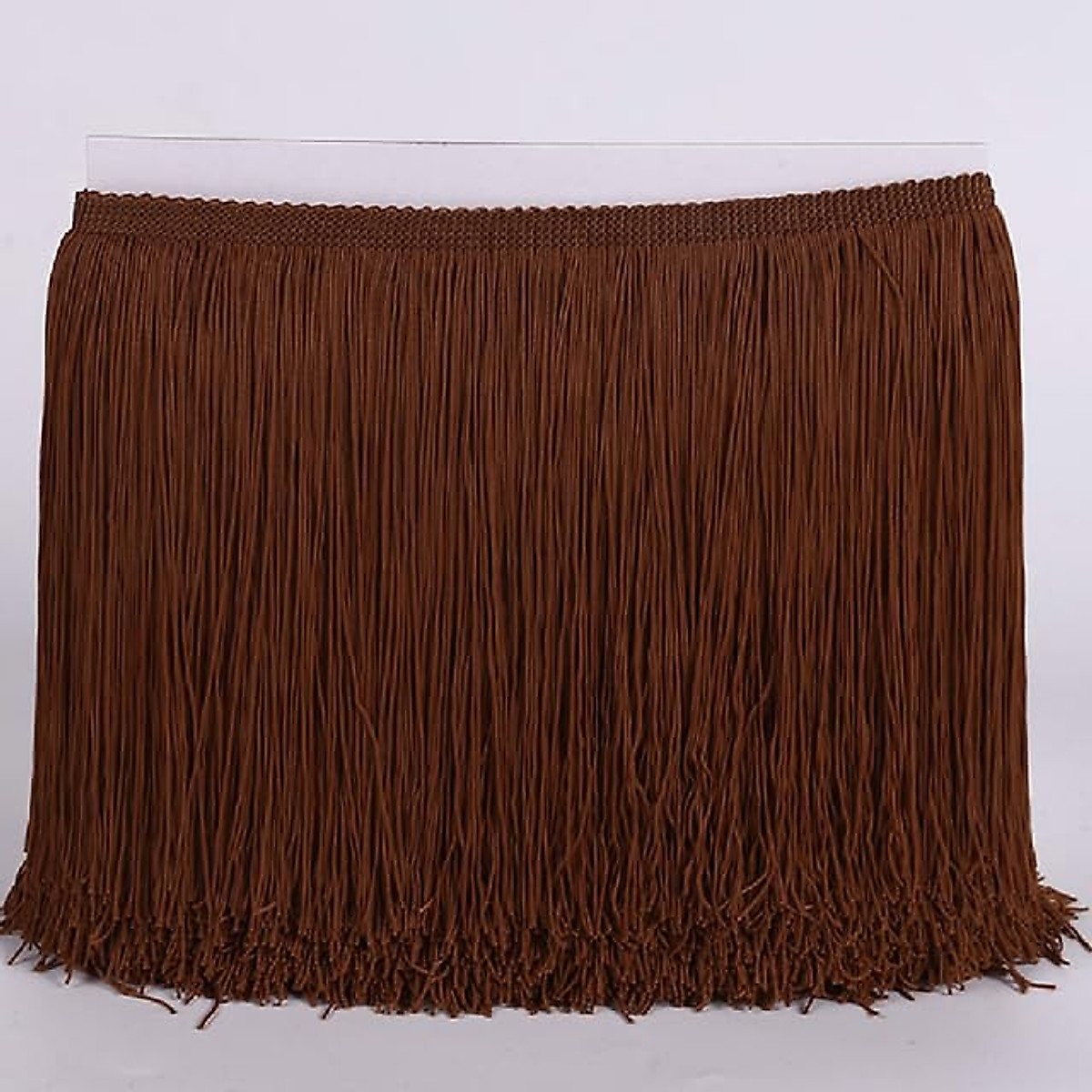 Silk Ribbon for Crafts,1 Yard 5/10cm Fringe Lace Tassel Polyester Lace Trim Ribbon Latin Dance Skirt Curtain Fringes for Sewing DIY Accessories (Color : 6 Brown)