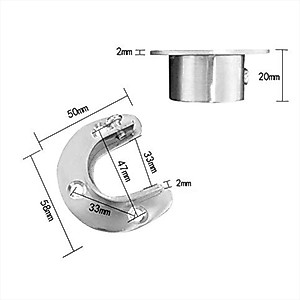 E-outstanding 2 Pcs U-Shaped Wardrobe Bracket Stainless Steel Closet Rod End Supports Closet Pole Sockets Flange Rod Holder with 6 Screws, 33mm