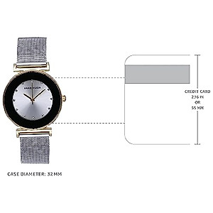 Anne Klein Women's Glitter Accented Mesh Bracelet Watch