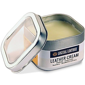 Natural Waterproofing Leather Cream for Boots, Sofa, Purses, Shoes, Furniture, Auto Upholstery - pH Balanced, Non-Toxic Gentle - 8 oz.