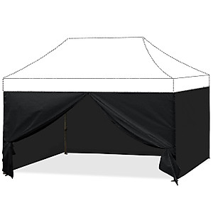 ABCCANOPY Side Wall 10x15, Black (4 Walls Only, NOT Including Frame and Top)
