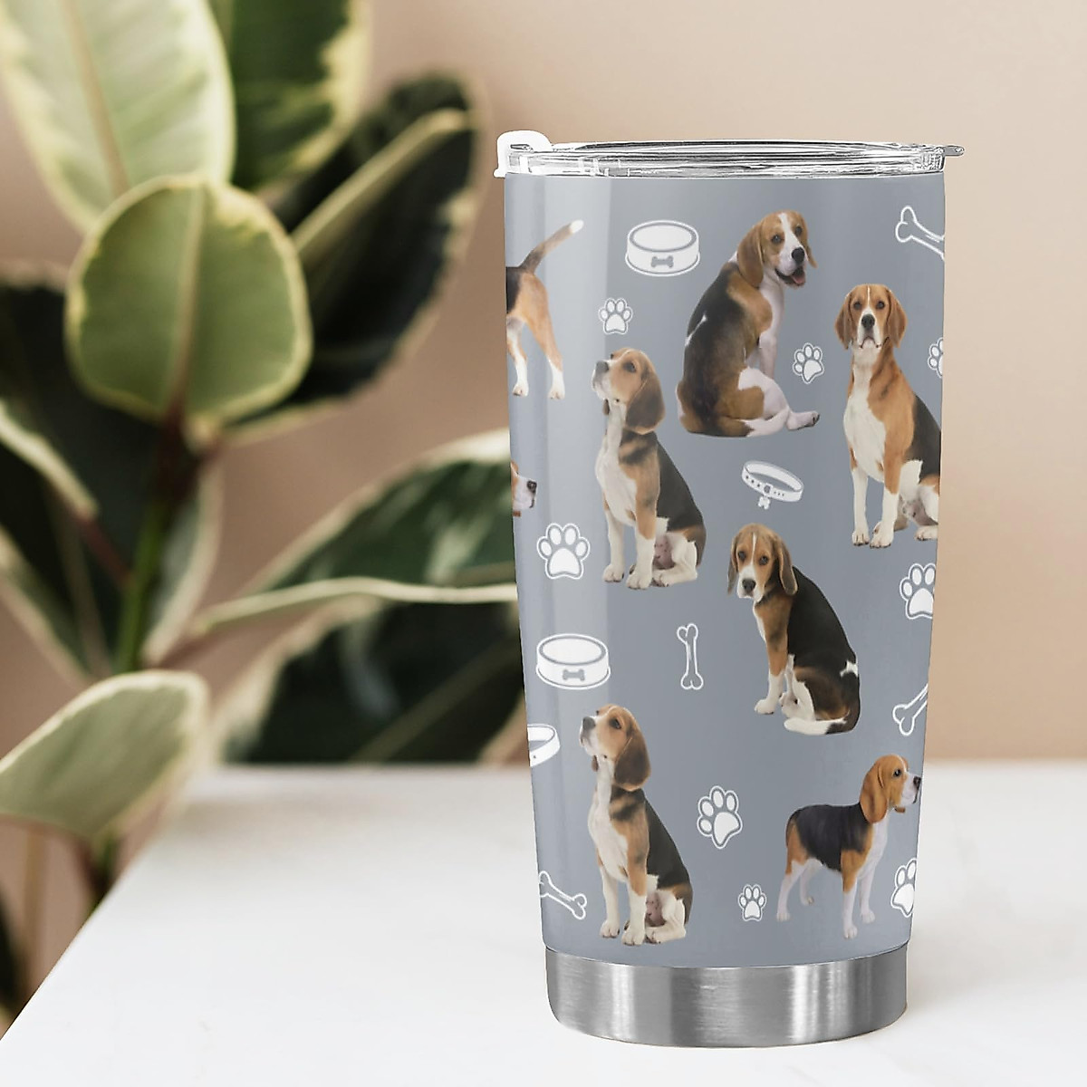 WmhrYpzhL Beagle Dog Travel Mug Animal Coffee Cup Stainless Steel Insulation Tumbler with Lid For Ice Drinks＆Hot Beverage Gifts Beagle Dog 1