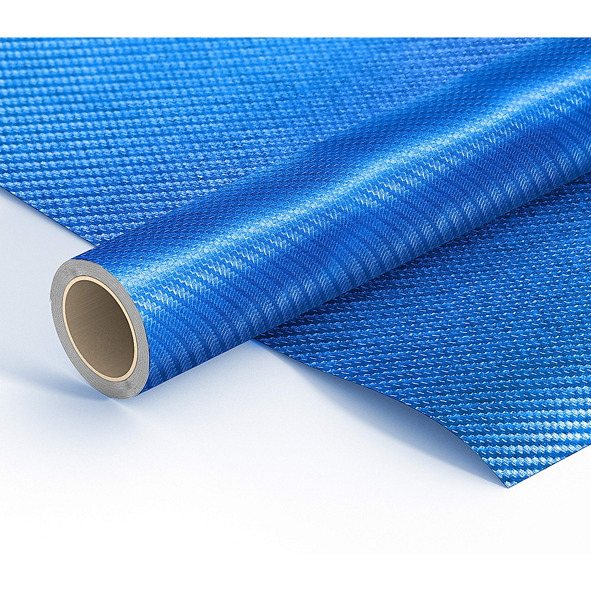 VViViD Blue Metallic Carbon Fiber Weatherproof Faux Leather Finish Marine Vinyl Fabric (5ft x 54")