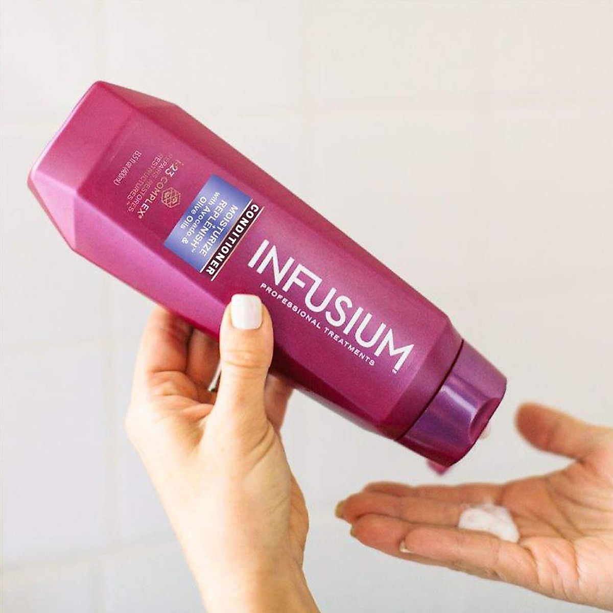 Infusium Professional Shampoo 13.5 oz, Conditioner 13.5 oz, and Leave-In Treatment 11 oz Set - Repair & Replenish - 3 Bottles