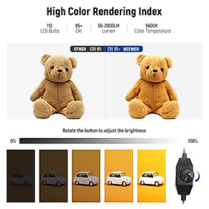 NEEWER Foldable Portable Photo Studio Light Box with Dimmable LED Lighting, 16 x 12 x 12 Inches 5600K CRI 95+, 4 Color Backdrops Photography Tent Kit for Jewelry Product