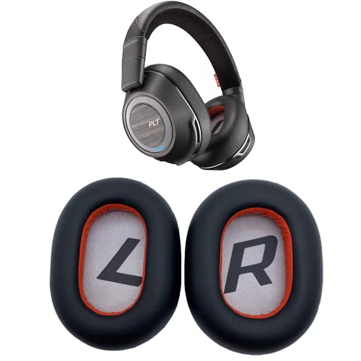 Zotech Replacement Leather Earpads Cushions for Plantronics BackBeat PRO 2, Voyager 8200 UC Headphones (Black)