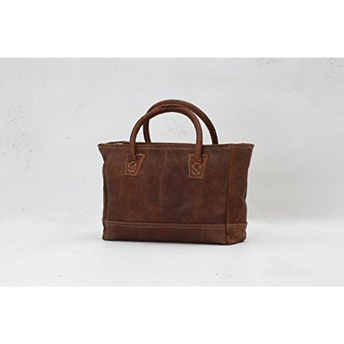 Myra Bags White Stitched Leather Bag S-0795