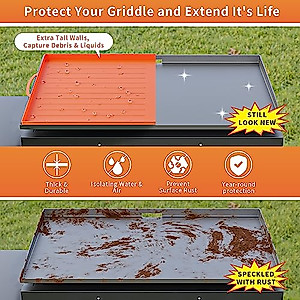 Flat Top Griddle Cover for Blackstone Griddle 28", Grill Silicone Protective Mat Food Grade, 28" Silicone Mat for Blackstone Griddle Top, Protect Griddle from Rodents, Insects, Debris and Rust