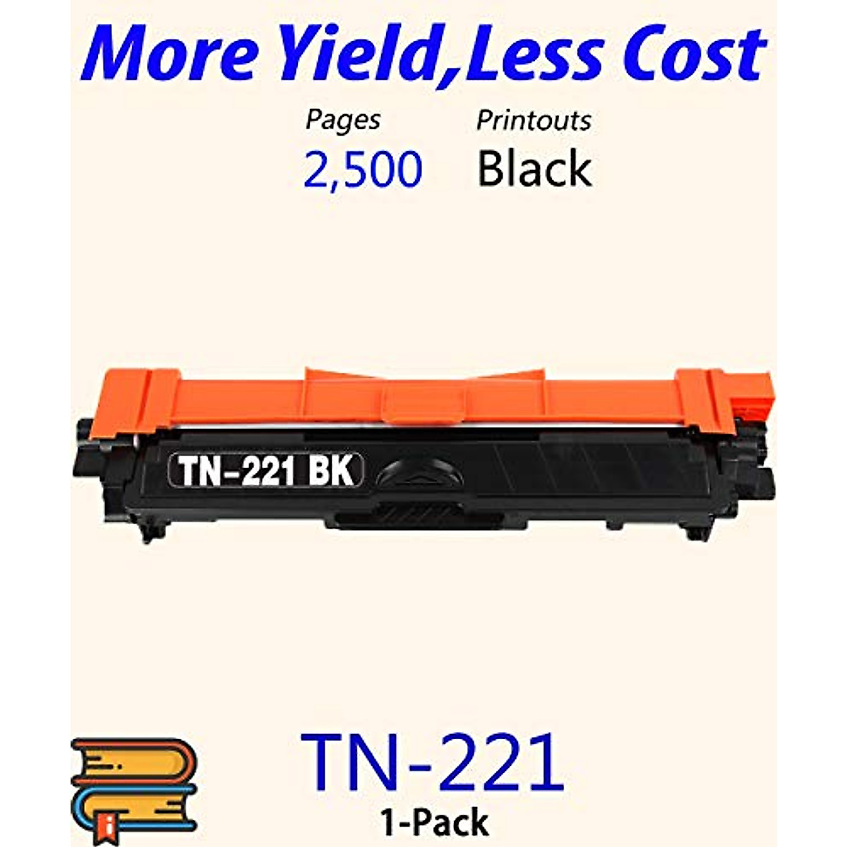 1-Pack ColorPrint Compatible TN221 Black Toner Cartridge Replacement for Brother TN221BK TN-221 TN-221BK TN225 Work with MFC-9130CW HL-3170CDW HL 3140CW 3180CDW MFC-9330CDW 9340CDW DCP-9020CDN Printer