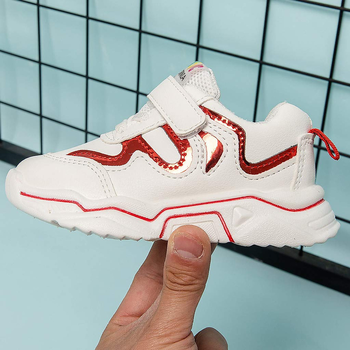 Jchen Little Kids Casual Athletic Shoes,Kids Baby Girls Boys Sparkly Patchwork Sports Shoes Mesh Lightweight Running Sneakers