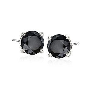Ross-Simons 3.00 ct. t.w. Black Diamond Stud Earrings in 14kt White Gold