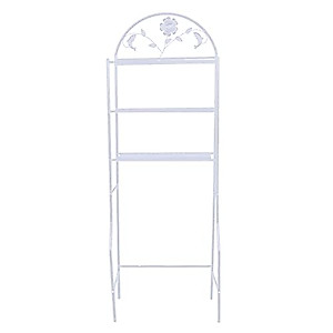 3-Tier Over-The-Toilet Storage Rack, Iron Space Saver Organizer Rack Stable Freestanding Anti-Tilt Shelf Bathroom Organizer Shelf Toilet Stands, 70.9x24.4x12.6 Inch (White)