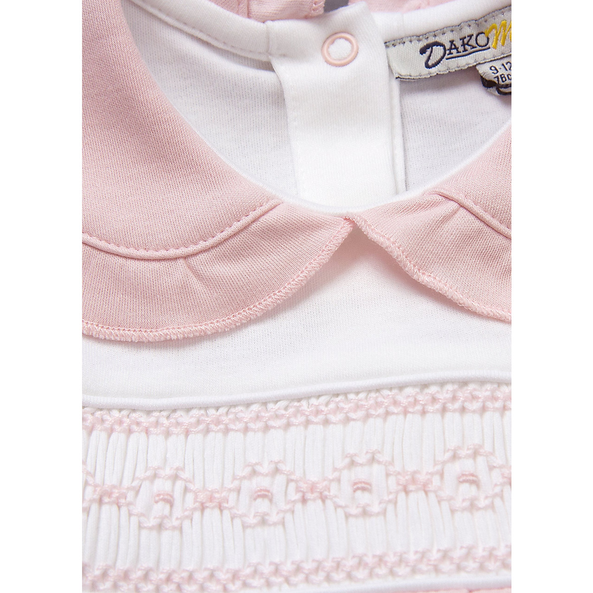 Dakomoda Baby Girls' 100% Organic Pima Cotton Dress - Pink Smocked Easter Dress Diaper Cover 9-12