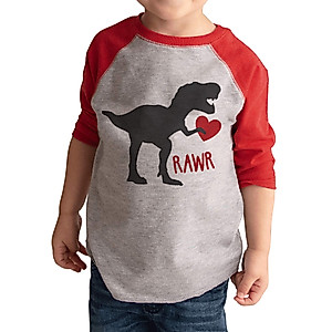 7 ate 9 Apparel Kids Dinosaur Happy Valentine's Day 5T Red Shirt