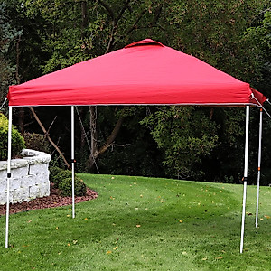 Sunnydaze 10 x 10 Foot Premium Pop-Up Canopy Shade with Vent - PU-Coated 150D Oxford Fabric Replacement Top for Canopy - Red