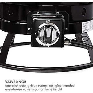 20" Portable Propane Fire Pit 58,000 BTU Outdoor Smokeless Camping Deluxe Propane Gas Fire Pit with Cover&Carry Kit,for Outside Fire Bowl Auto-Ignition for RV Backyard Deck Patio, Black