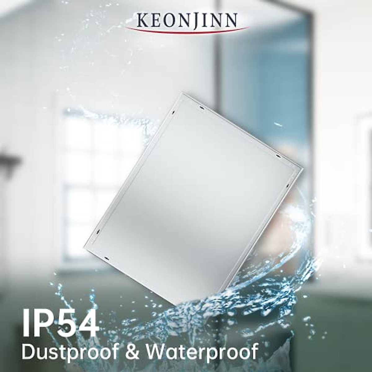 Keonjinn LED Bathroom Mirror, 36 x 28 Inch Bathroom Mirror with Lights, Front Lighted Vanity Mirror, Anti-Fog Wall Mounted Dimmable Memory Brightness Front Lights Makeup Mirror (Vertical/Horizontal)