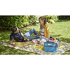 meori Hibiscus Red/Dots Foldable Box Large wipeable Solid Space-Saving Outdoor Lake Beach Weekend Shopping Transport Storage, 1-Pack