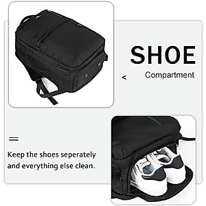 MATEIN Travel Laptop Backpack, 15.6 Inch Large Business Flight Approved Carry on Backpack with USB Port, TSA Computer Backpack for Women & Men, Waterproof Overnight Daypack for Work College, Black