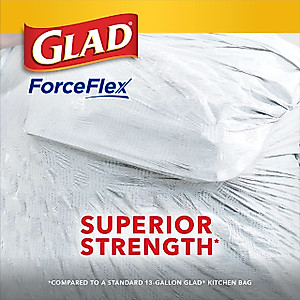 Glad Tall Kitchen Quick-Tie Trash Bags, OdorShield 13 Gallon White Trash Bag, Gain Moonlight Breeze with Febreze Freshness, 40 Count (Package May Vary)