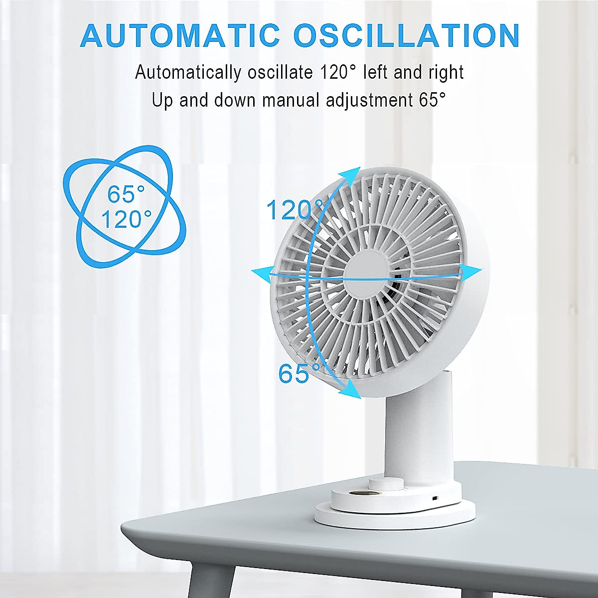 Portable Rechargeable Clip on Fan with Remote, Camping Fan Auto Oscillating Quiet USB Desk Fan 6 Inch Battery Operated Personal Fan Strong Airflow Ideal for Golf Cart Gym Camping Travel Home Office