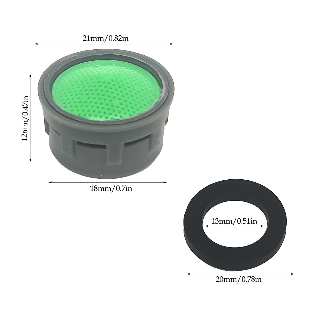 10Set Faucet Cache Aerators with Washer, Sink Aerator Replacement Parts,Fit for 22mm/0.86in Internal and 24mm/0.94in External Thread Faucet Aerators