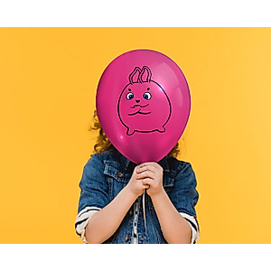 5 Pcs Cartoon Sunny Bunnies Latex Balloons - Hop into Fun and Festivity!