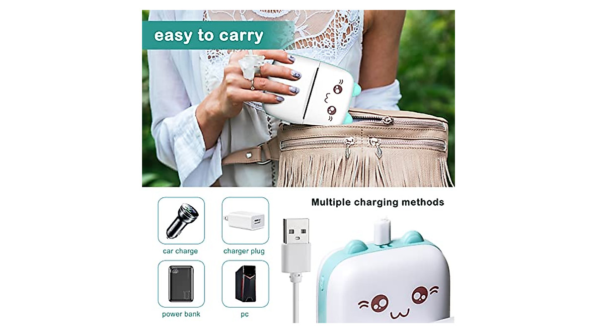 Mini Portable Thermal Printer - Inkless & Bluetooth