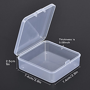Akamino 30 Pack Small Clear Plastic Beads Storage Containers Box with Hinged Lid for Storage Beads,Crafts, Jewelry, Hardware and Other Small Items Accessories (2.9 x 2.9 x 1 inches)