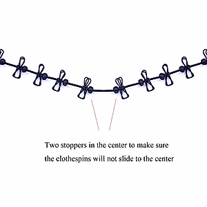 Travel Clothesline, Portable Retractable Clothesline with 12pcs Clothespins for Indoor Laundry Drying, Outdoor Camping Accessories by HAWATOUR, Black