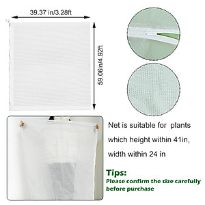 3Pcs Plant Covers from Insects, Bird Netting Barrier for Blueberry Bushes with Drawstring Zipper Mesh Garden Netting Fruit Tree Bags Plants Net Cage for Protect Tomato Vegetable Citrus, 3.3×5Ft