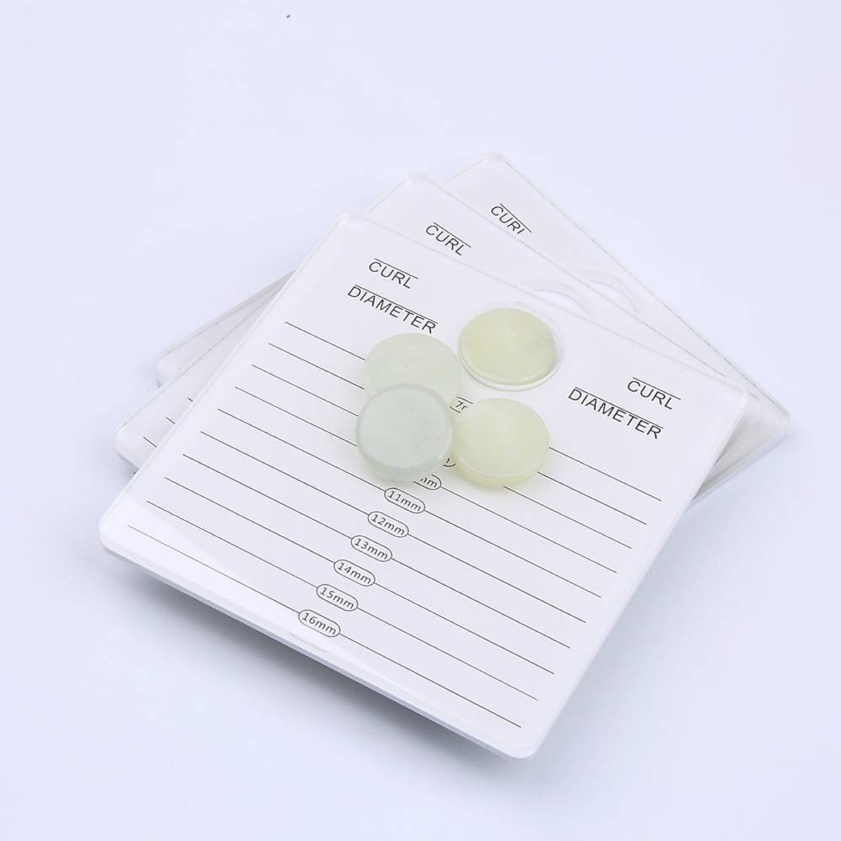 HERSQUEEN 2-in-1 Eyelash Extensions Adhesive Glue Pallet Holder With Jade Stone Acrylic Lash Tile Hand Plate Lash Pallet White Lash Tray Holder Display
