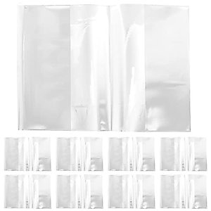 POPETPOP Clear Book Covers - 10pcs Book Protector Cover Plastic Book Sleeves Book Case Transparent Book Cover Textbook Cover for School Books