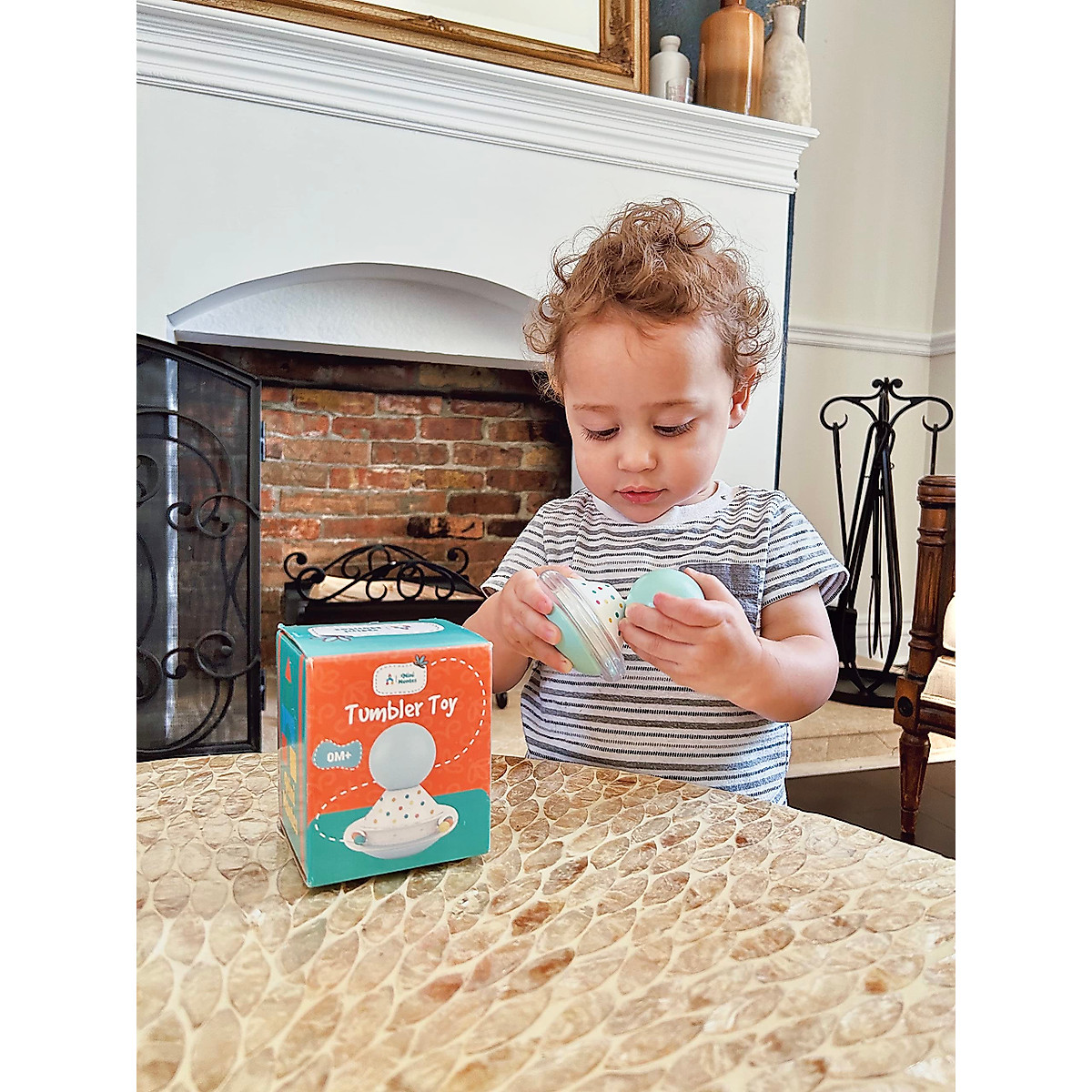 Mini Montes Wooden Tumbler Wobble Spin Pull Toy, Montessori Toys for 1 Year Old, Toys for 1 Year Old Boy Girl, Toys for Ages 0-2, Baby Toys, Sensory Toys, Tummy Time Toys, Gifts for Kids