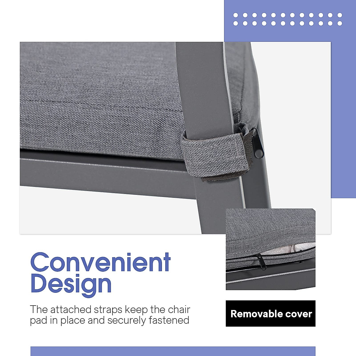 Soleil Jardin Outdoor Bar Stools Set of 4 All-Weather Aluminum Barstools Bar Height Patio Chairs with Cushions for Backyard Balcony Pool, Dark-Grey