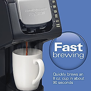 Hamilton Beach Gen 4 FlexBrew Single-Serve Coffee Maker with Removable Reservoir, Compatible with Pod Packs and Grounds, 50 oz, 4 Fast Brewing Options, Black