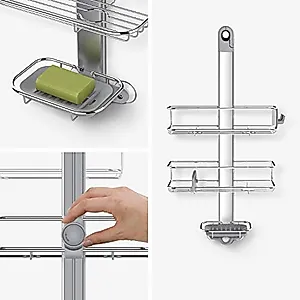 simplehuman Adjustable Shower Caddy, Stainless Steel and Anodized Aluminum