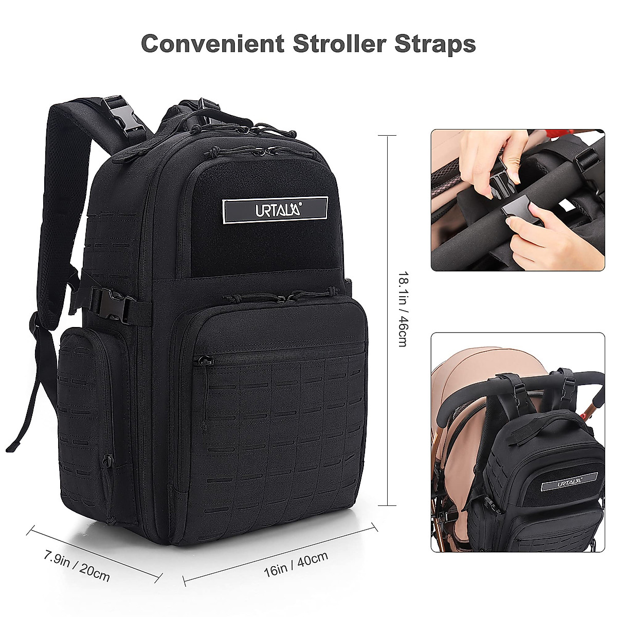 Baby Diaper Bag Backpack, Baby Bags for Boys Girls, Large Diaper Changing Backpack for Mom Dad, Durable Waterproof Maternity Hospital Nappy Bag with Stroller Straps for Men Women