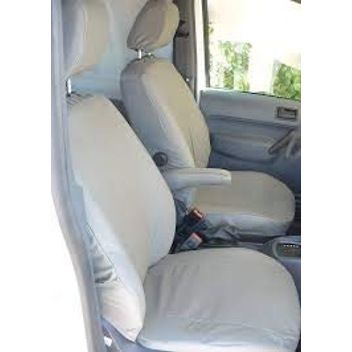Durafit Seat Covers.2014-2021 Ford Transit Front Bucket Seat Covers. Gray Twill