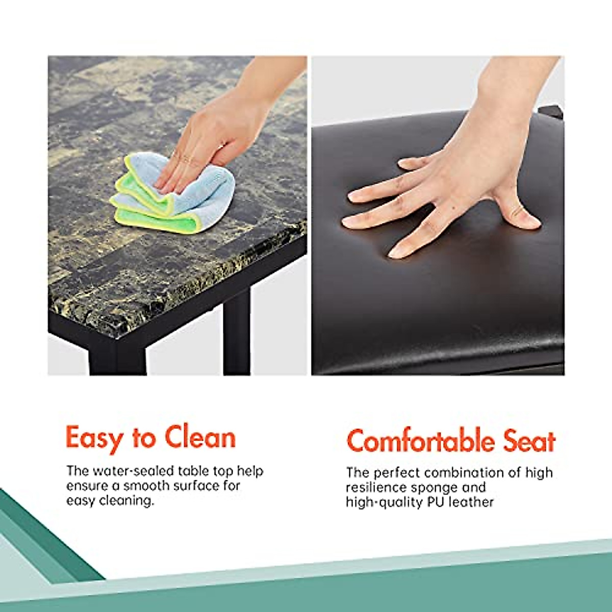 Dining Kitchen Table Dining Set Marble Rectangular Breakfast Wood Dining Room Table Set Table and Chair for 2