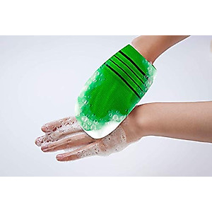 [Variety Pack] Korean Asian Exfoliating Washcloth - Scrubbing Cloth for Removing Dead Skin Callus, Cleaning Pores and Reducing Acne Breakout, Reusable (Green 4pcs + Red 4pcs)