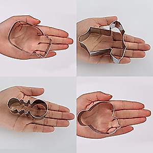 Fangleland Bee Themed Cookie Cutters, 8 Pack Bumble Bee Baking Molds Stainless Steel Biscuit Sandwich Cake Cutter Set for Baby Shower Party Supplies Favors