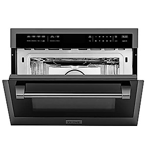 ZLINE 24" Built-in Convection Microwave Oven in Black Stainless Steel with Speed and Sensor Cooking