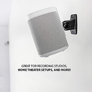 Jumbl SINSB7B ProGrip Ultra Stainless Steel Speaker Wall Mount Bracket, Black, Pair of 2