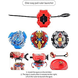 OBEST Bey Battling Gyro Tops Burst with Launchers and Stadium Arena, 4 Spinning Tops + 2 Launchers + 1 Arena