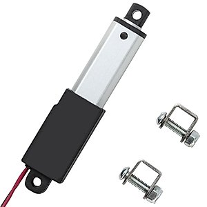 JQDML 1.2 Inch 1.2" Stroke Mini Linear Actuator 12V 32N/7.2lbs Electric Micro Linear Actuator Speed 1.2"/sec with Mounting Brackets,for Robotics,Home Automation