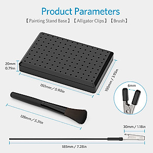 Actekart Painting Stand Base Holder and 12PCS Alligator Clip Sticks Set (with Sturdy Rubber Tips) Modeling Tools for Airbrush Spray, for Gundam Hobby Model Parts Assemble, for DIY Card Photo Memo