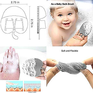 Pure Silicone Body Massage Brush Body Wash Bath Shower Tool, with Super Soft Manual Facial Cleansing Brush Scrubber