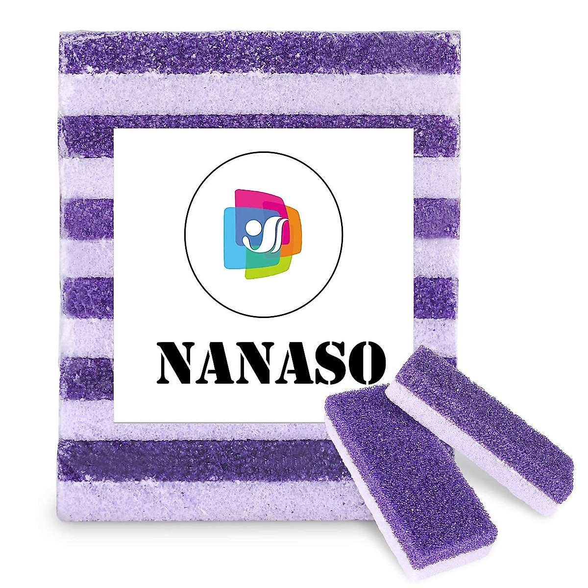 2 in 1 Pumice Stone for Feet,6 Pack Foot Scrubber & Callus Remover, Stone Scrubber for Hard Skin,Foot Pumice,Dead Skin Remover for Feet, Heels, Hands and Body (Purple)