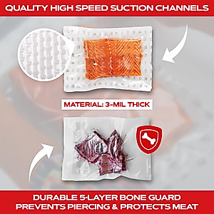 FORJARS Vacuum Sealer Bags For Food Storage - Method Sous Vide Cooking - Pack of 100 count Pre-Cut Size Bags, Perfect for Food Storage and Cooking - Ideal for Home and Commercial Use (11x16 (100pcs))